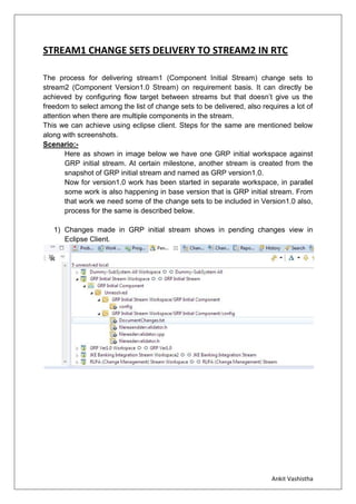 Stream1 change sets delivery to stream2 in RTC | PDF