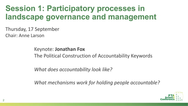 Introduction to stream 5: Inclusive governance for sustainable ...