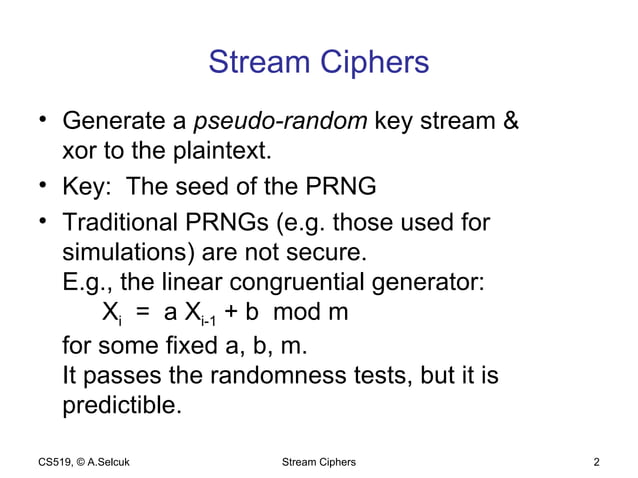 Stream ciphers presentation | PPT