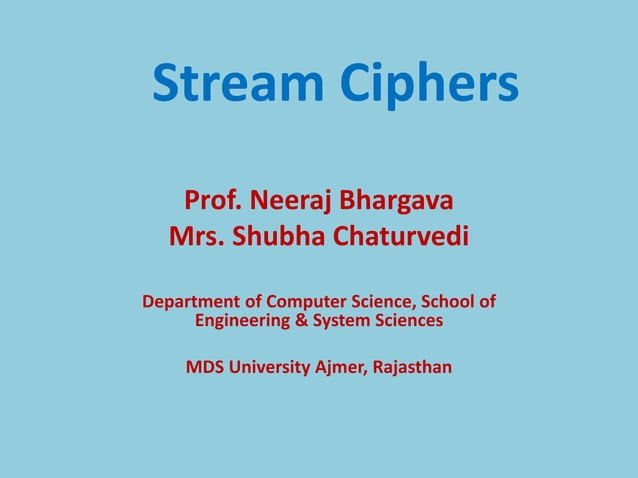 Stream Ciphers | POTX