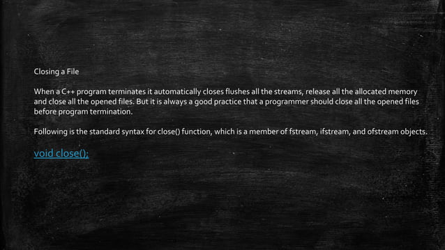 Stream classes in C++ | PPTX | Programming Languages | Computing