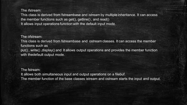 Stream Classes In C Ppt