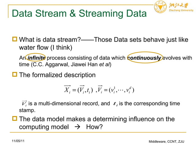 Stream data mining & CluStream framework | PPT | Computing | Technology & Computing