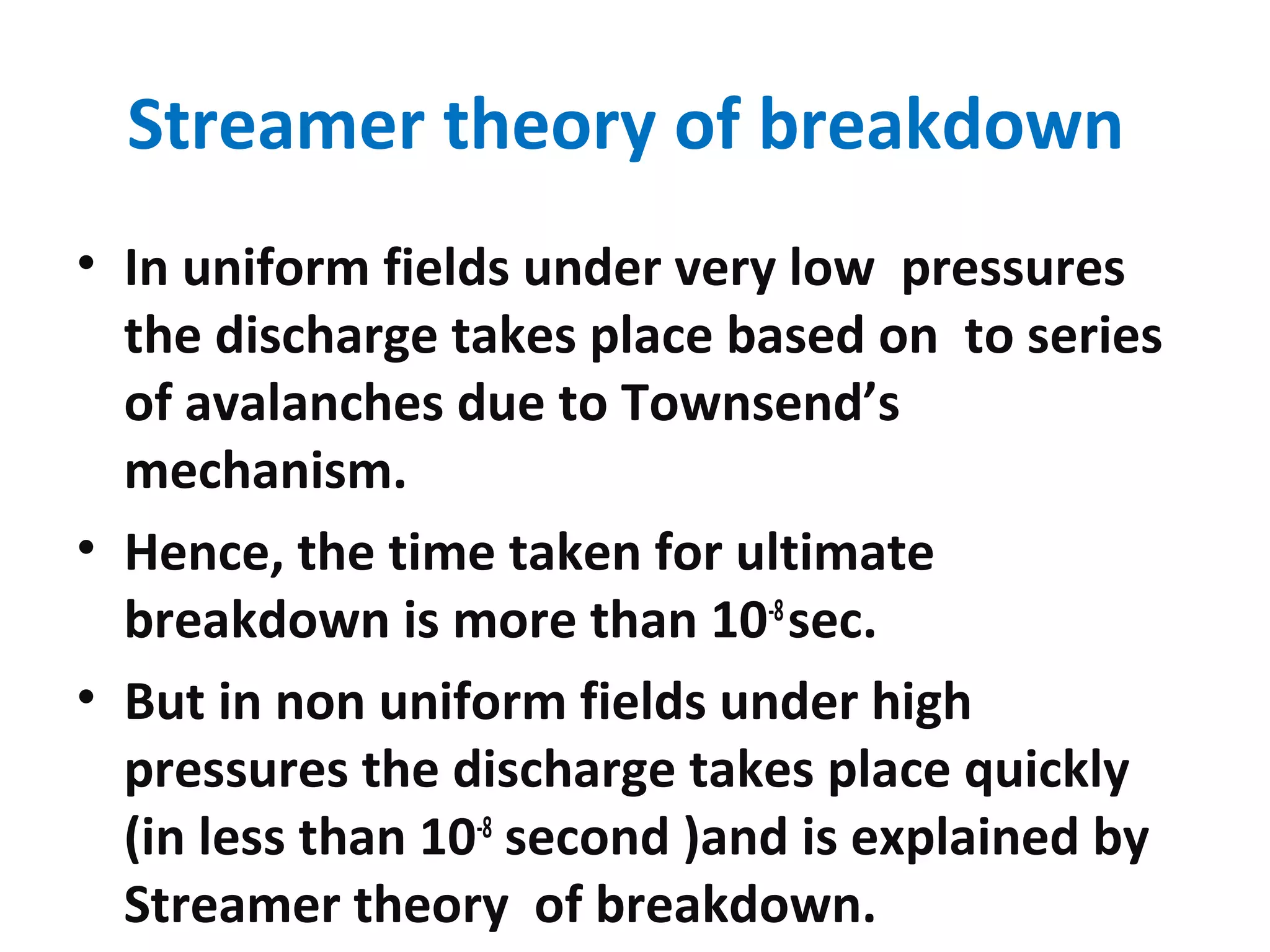 Streamer theory of breakdown | PPT