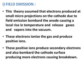 Streamer Theory Of Breakdown Ppt