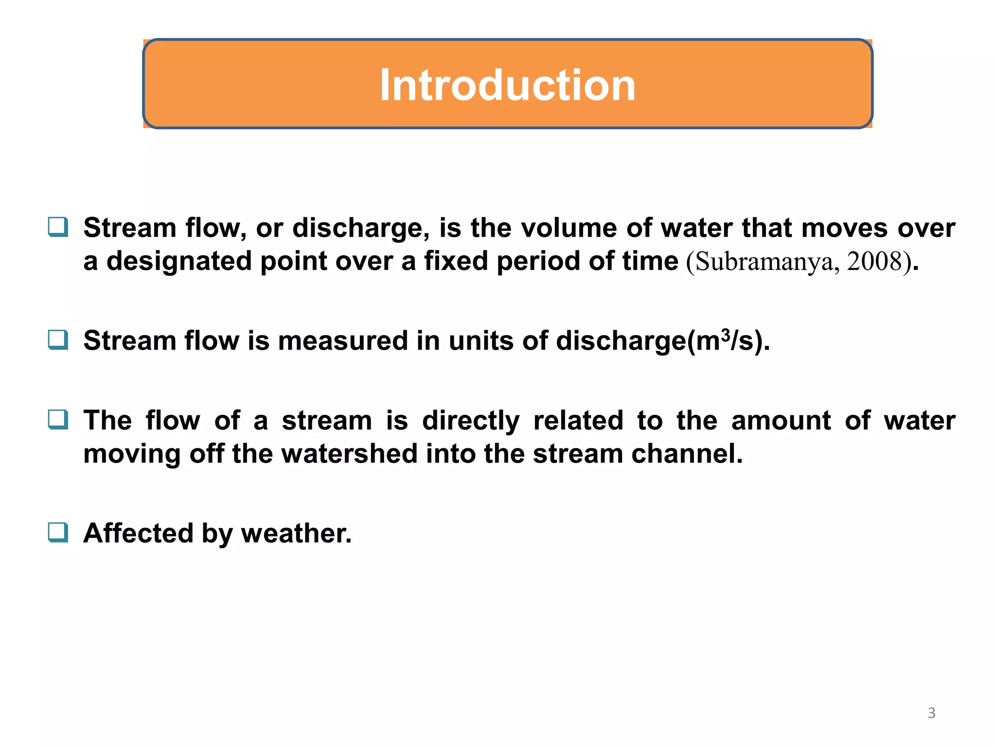 Stream flow measurement technique | PPTX
