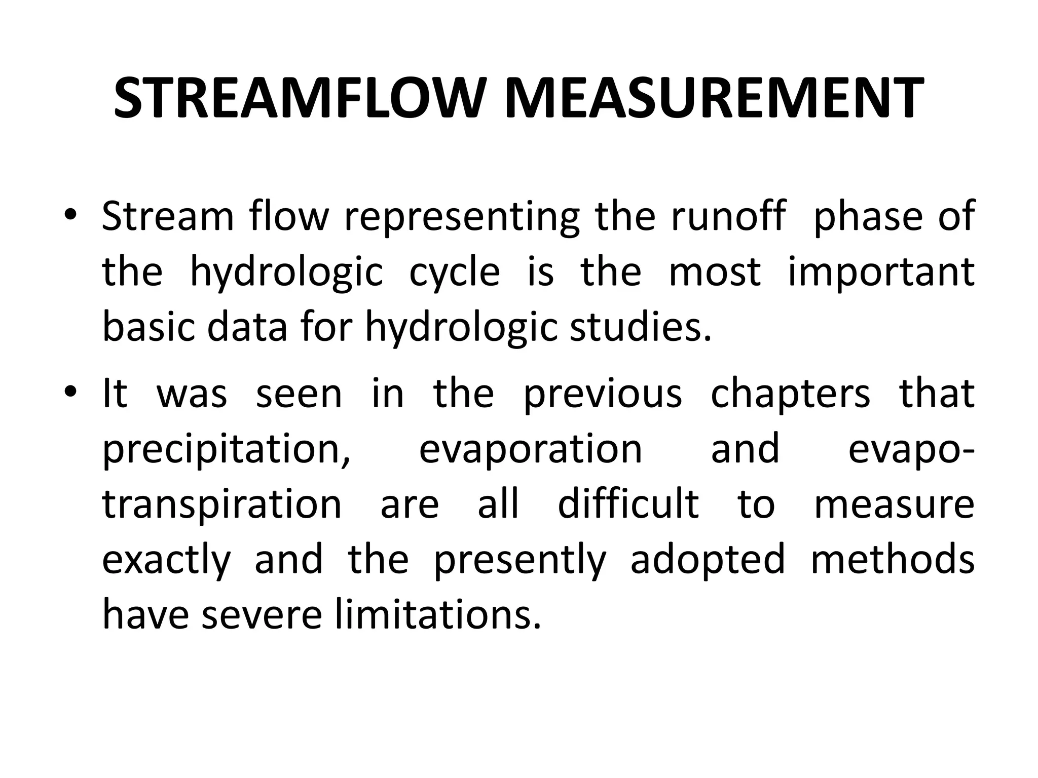 Stream flow measurement | PPTX