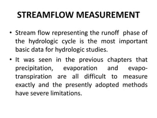 Stream flow measurement | PPTX