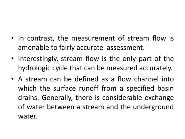 Stream flow measurement | PPTX | Geography | Science