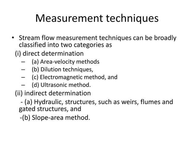 Stream flow measurement | PPTX | Geography | Science