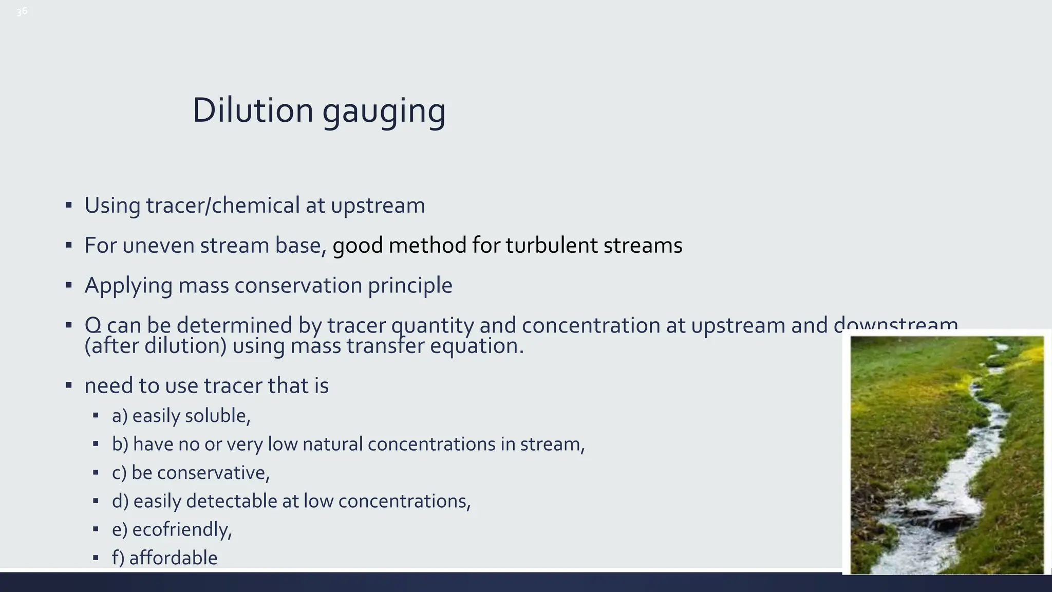 STREAMFLOW MEASUREMENT IN HYDROLOGY.pptx | Chemistry | Science