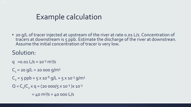 STREAMFLOW MEASUREMENT IN HYDROLOGY.pptx | Chemistry | Science