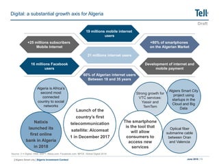 Algeria Investment Context - Smart Cities Summit 2018 - Algiers | PPT