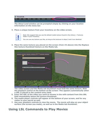 Streaming Video into Second Life | PDF