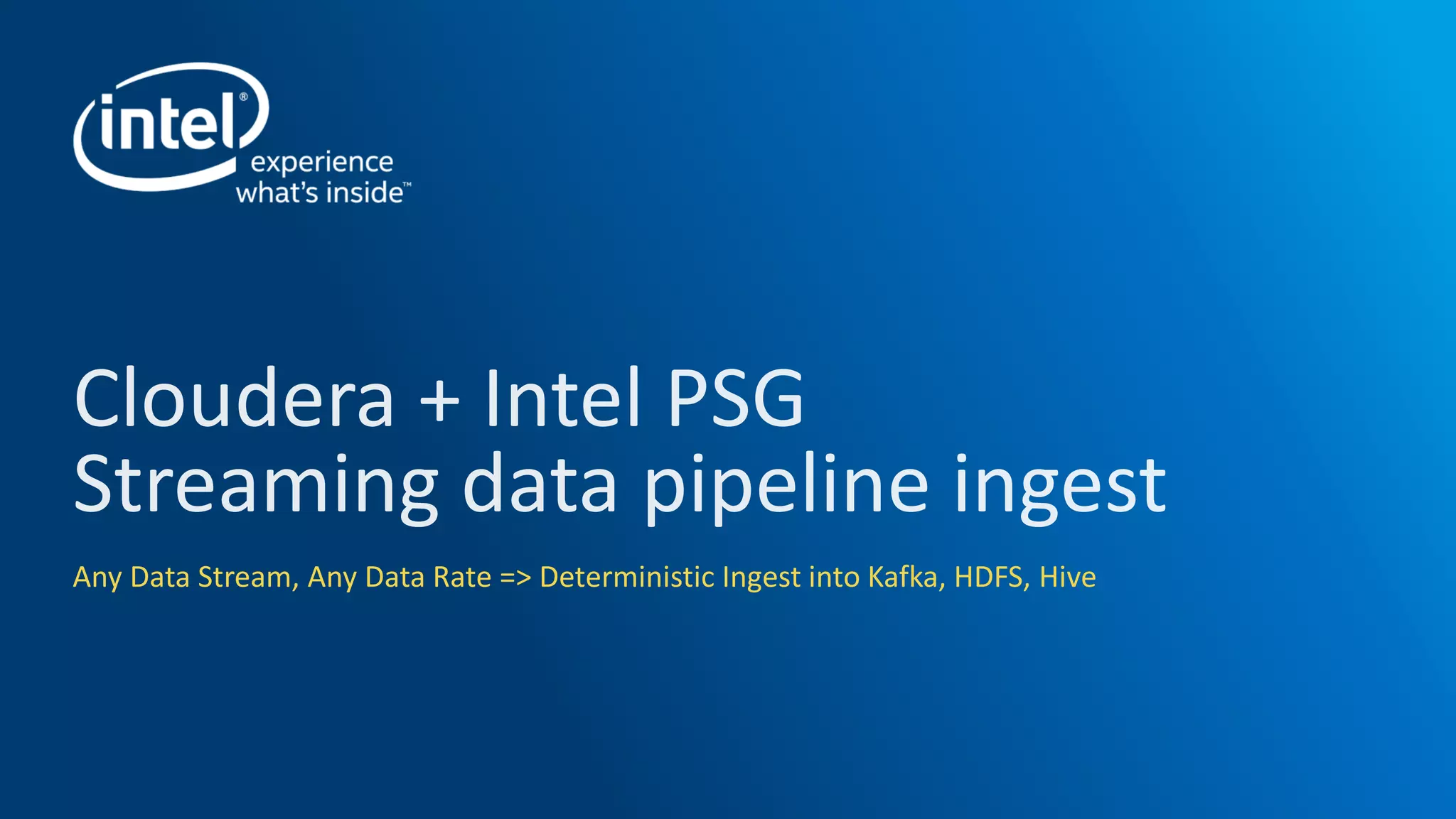 Streaming Data Pipeline Ingest | PDF