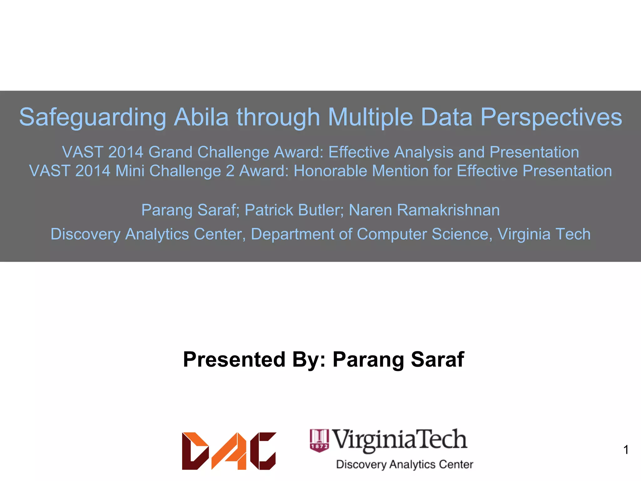 Slides: Safeguarding Abila: Real-time Streaming Analysis | PDF