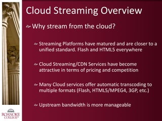 Streaming from the cloud | PPT