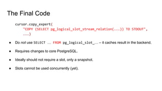 Streaming huge databases using logical decoding | PPT | Free Download