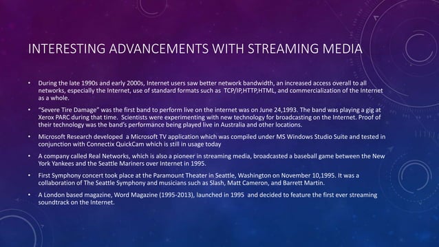 Streaming media presentation | PPTX | Home Entertainment Systems | Consumer Electronics