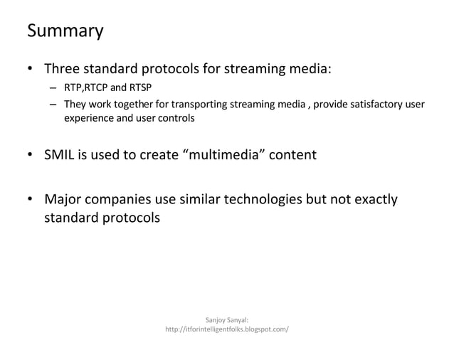 Streaming Media Protocols | PPT