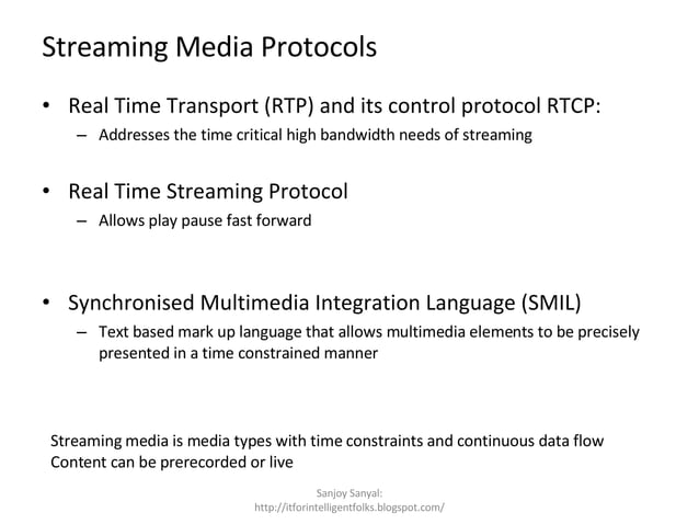 Streaming Media Protocols | PPT