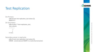 Streaming replication in PostgreSQL | PPTX | Databases | Computer Software and Applications