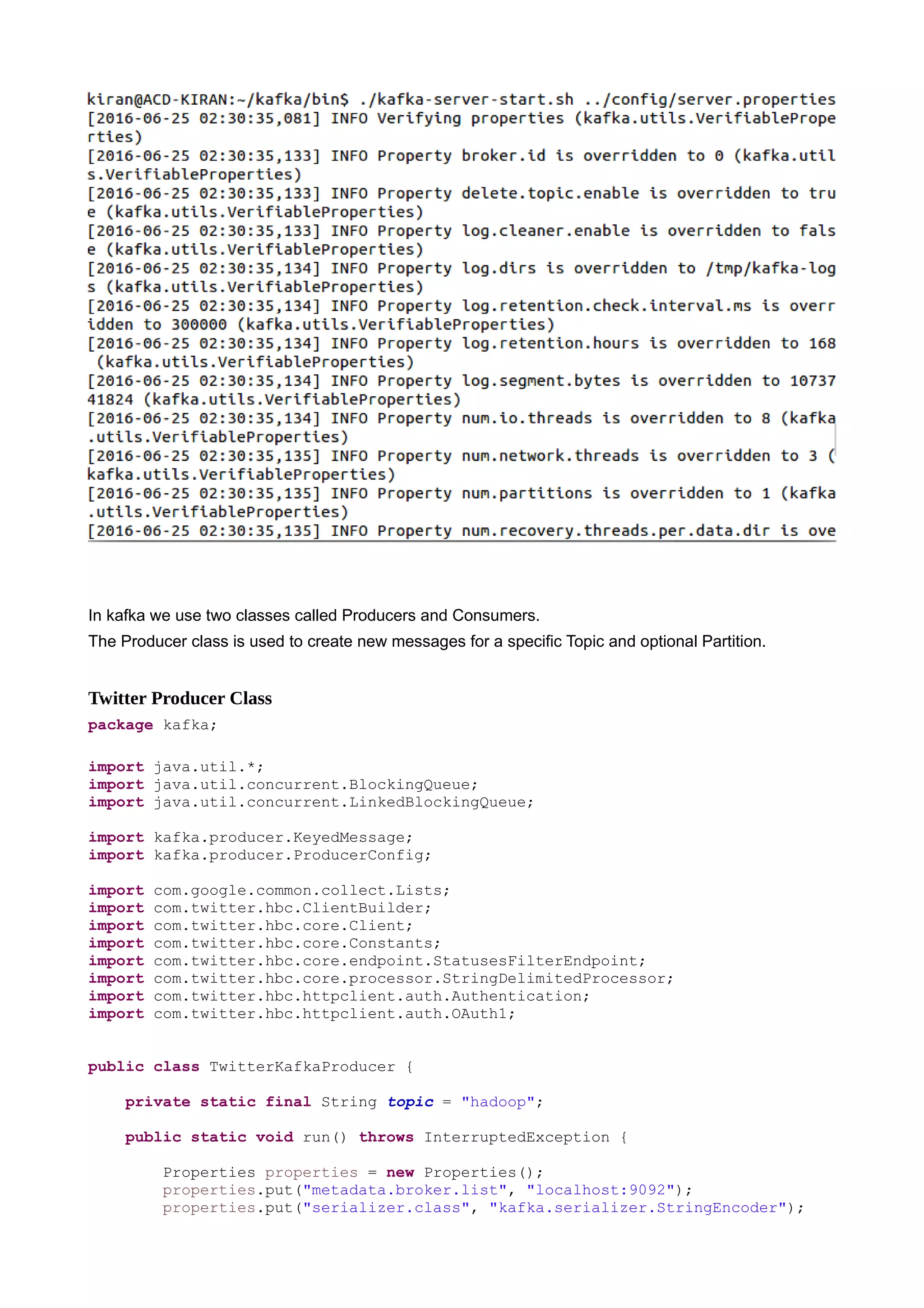 Streaming twitter data using kafka | PDF