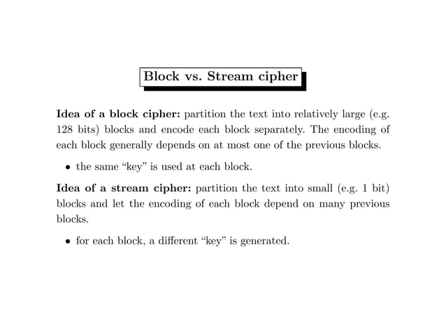 Block Cipher vs. Stream Cipher | PDF | Programming Languages | Computing