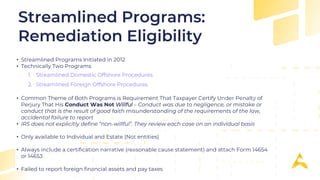 Streamlined Filing Compliance Procedures | PPT