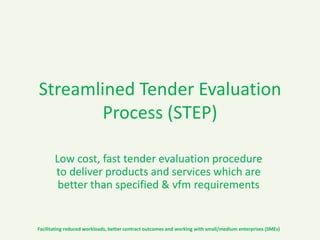 Streamlined Tender Evaluation Presentation | PPTX | Small and Medium ...
