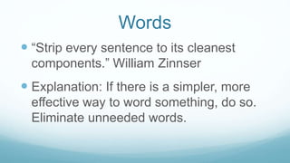 Streamline Your Writing Style | PPTX