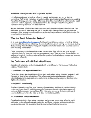 Streamline Lending with a Credit Origination System.docx