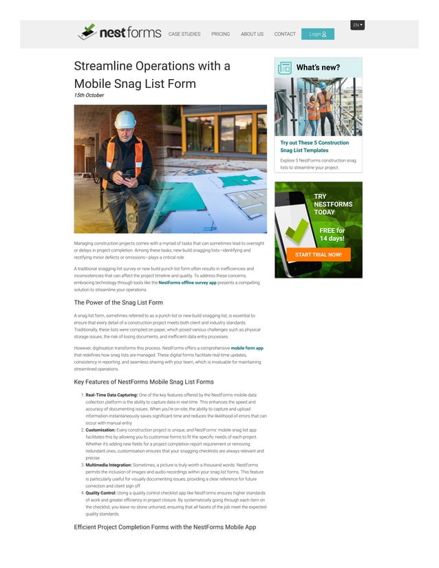 Streamline Operations with a Mobile Snag List Form | PDF