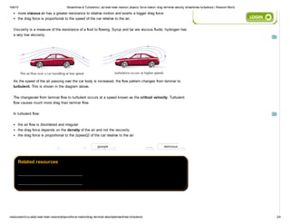 Streamlines & turbulence a2 level-level-revision, physics, force-motion ...