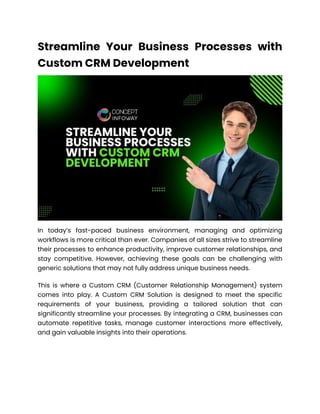Streamline Your Business Processes with Custom CRM Development | PDF