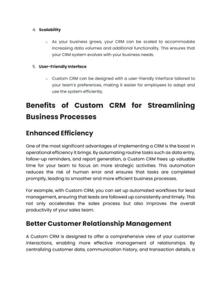 Streamline Your Business Processes with Custom CRM Development | PDF