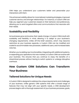 Streamline Your Business Processes with Custom CRM Development | PDF