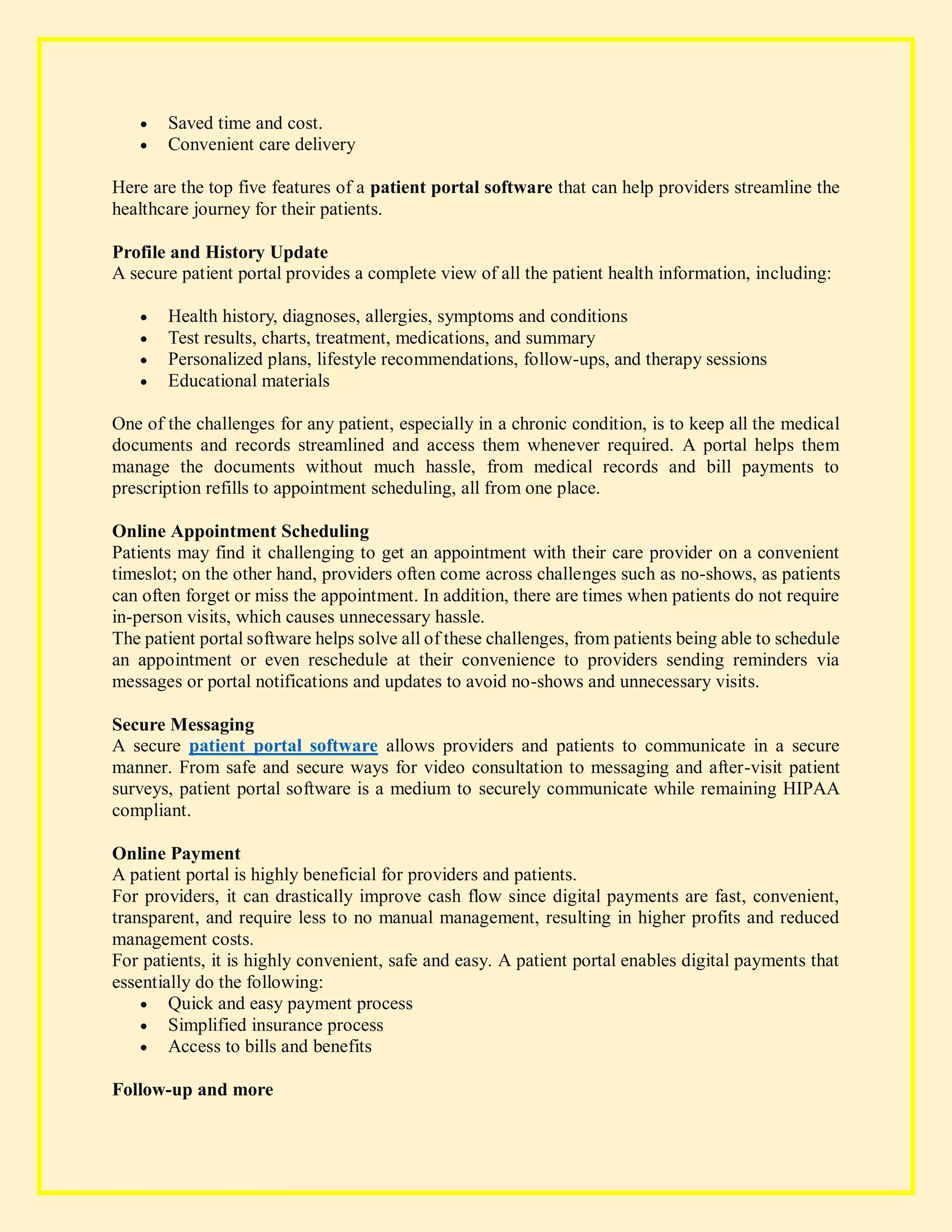 Streamline Your Healthcare Journey with Patient Portal Software | PDF