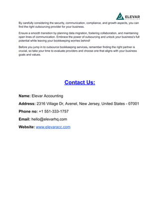 Streamline Your Success: Unlocking the Benefits of Outsourcing Bookkeeping | PDF