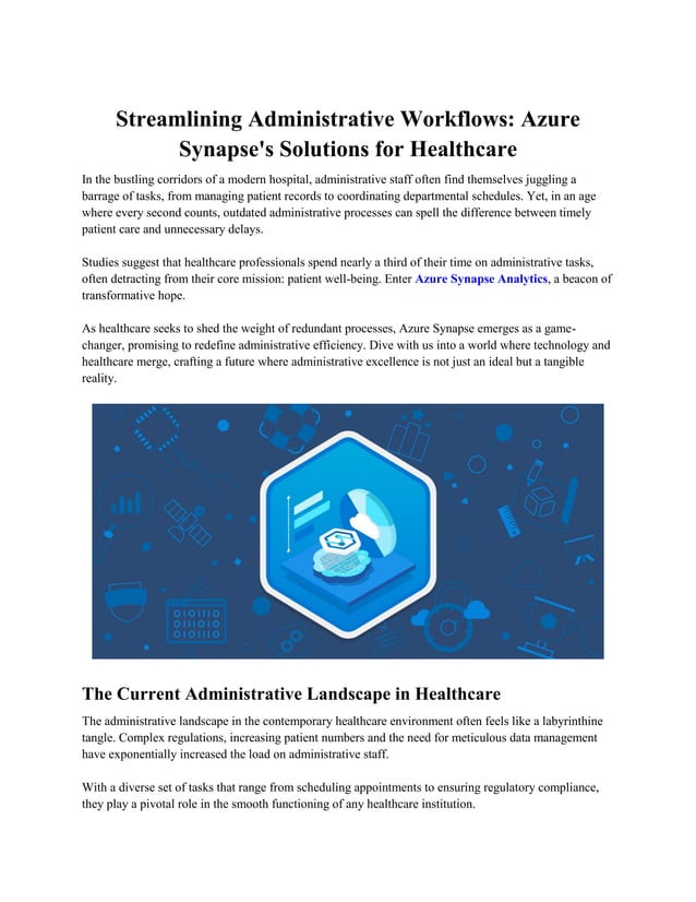 Streamlining Administrative Workflows Azure Synapse's Solutions for ... Streamlining Administrative Workflows Azure Synapse's Solutions for ...