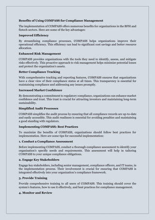 Streamlining Compliance for BFSI and Fintech with COMPASS | PDF