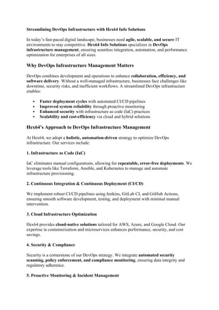 Streamlining DevOps Infrastructure with Hex64 Info Solutions | PDF