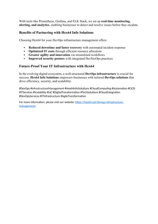 Streamlining DevOps Infrastructure with Hex64 Info Solutions | PDF