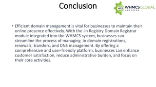 Streamlining Domain Management with WHMCS Module_ _.pptx | Web Hosting | Internet