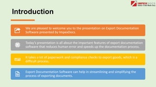 Streamlining Export Documentation with Export Documentation Software | PPTX