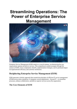 Enterprise Service Management: Benefits, Strategies And Features ...