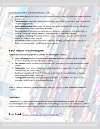 Streamlining Operations A Comprehensive Guide to Carrier Dispatch ...