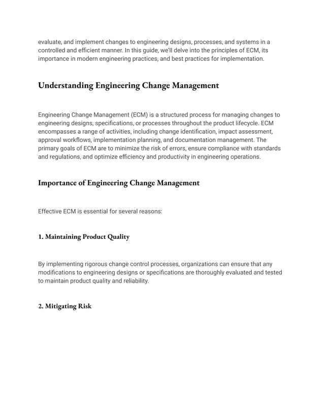 Streamlining Operations_ Engineering Change Management Explained.pdf | Civil Engineering ...