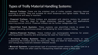 Streamlining Operations with Trolly Material Handling Systems | PPT