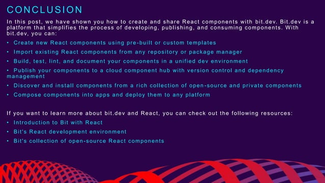 Streamlining React Component Development and Sharing with bit.pptx